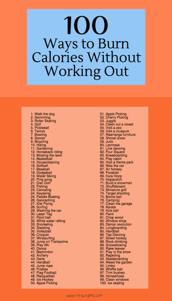 100 Ways to Burn Calories Without Working Out